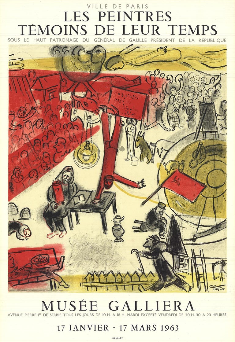 (after) Marc Chagall - Marc Chagall-The Revolution-30" x 20"-Lithograph ...