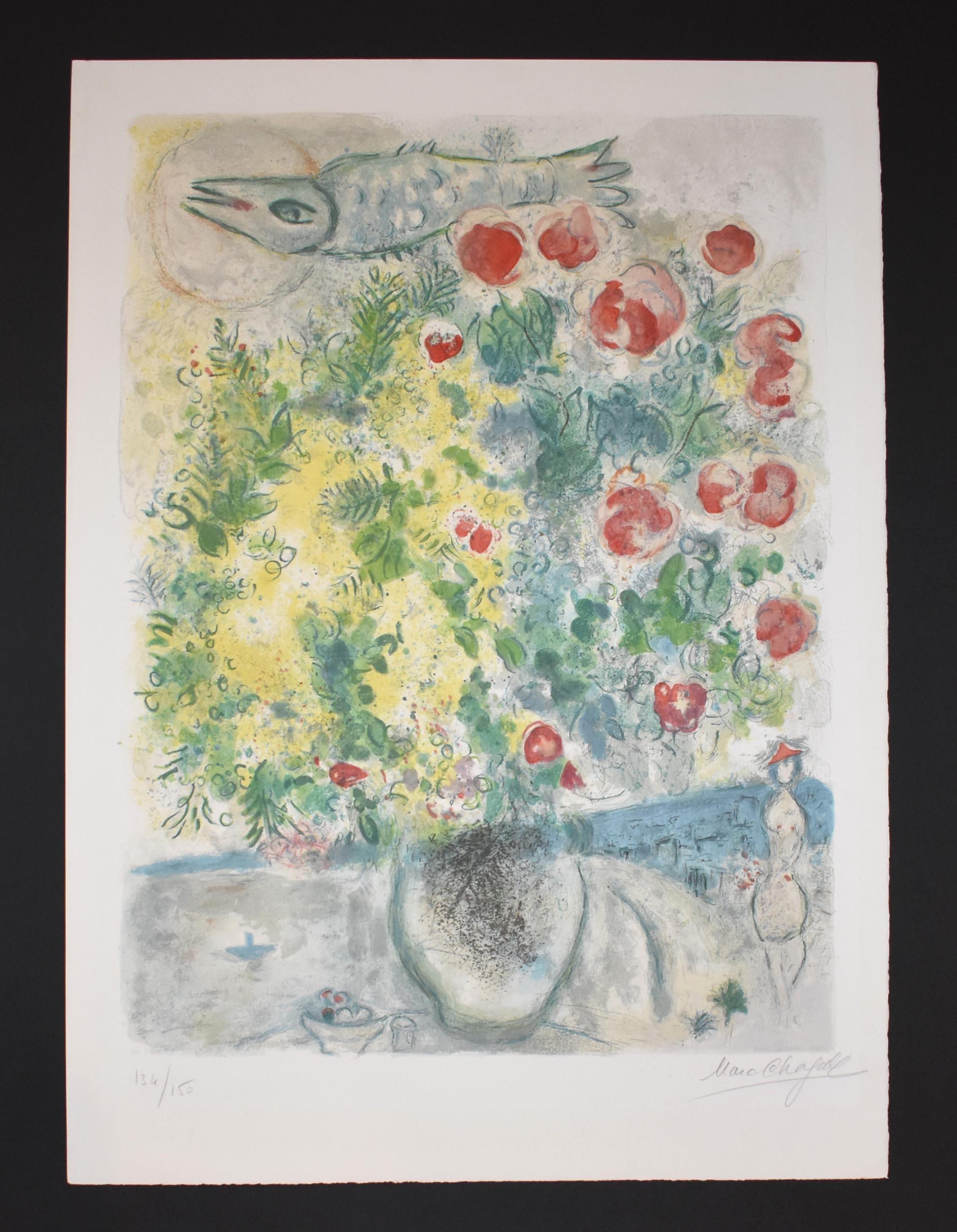 (after) Marc Chagall - Roses et Mimosas, from Nice and the Cote d'Azur ...