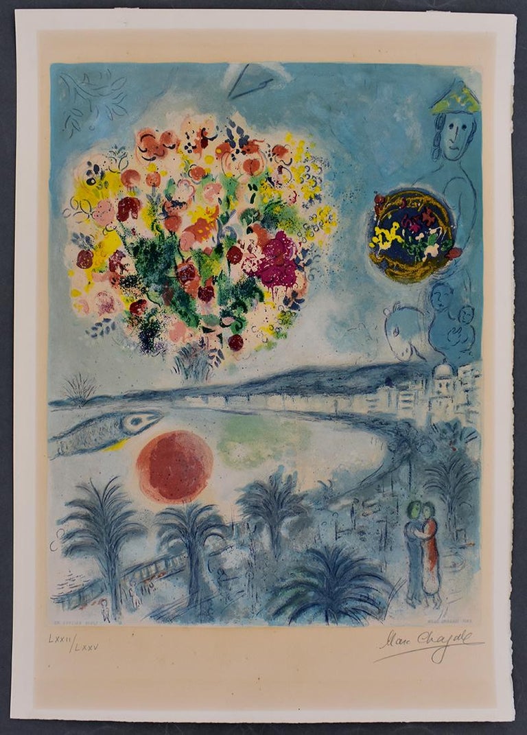 (after) Marc Chagall - Sunset, from: Nice and the Côte d'Azur - French ...