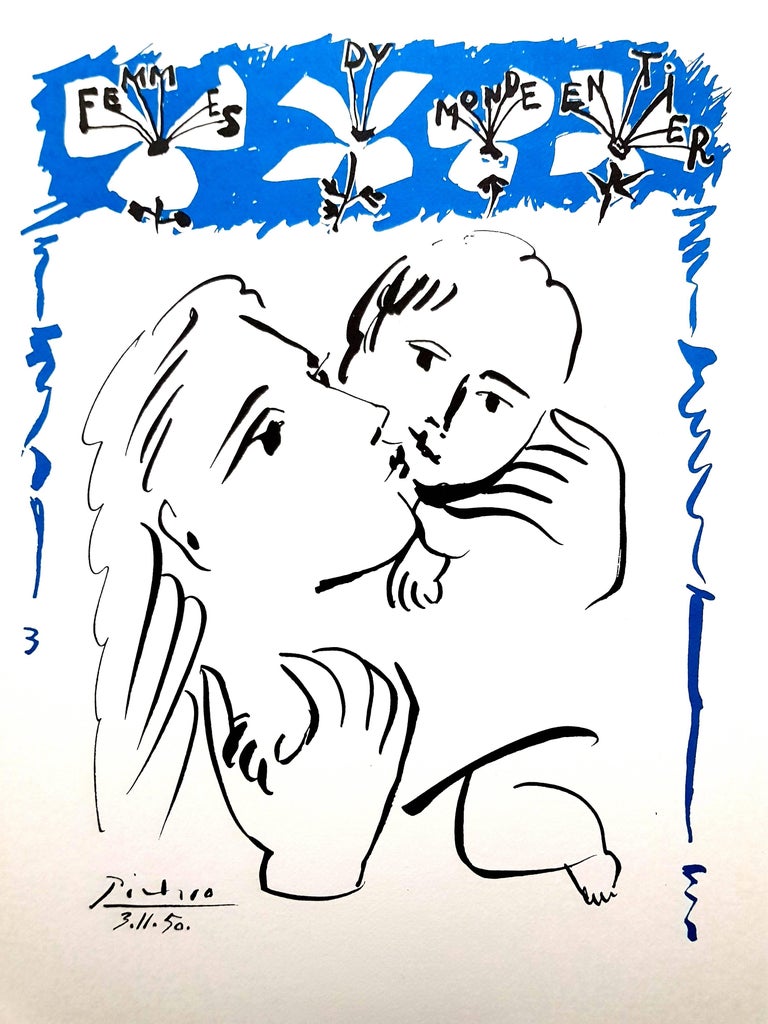 After Pablo Picasso - Mother and Child - Lithograph at 1stDibs