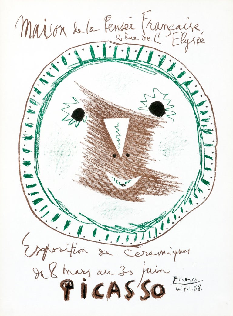 "Exposition de Ceramiques" Original Picasso Ceramics Poster 1958 French ...