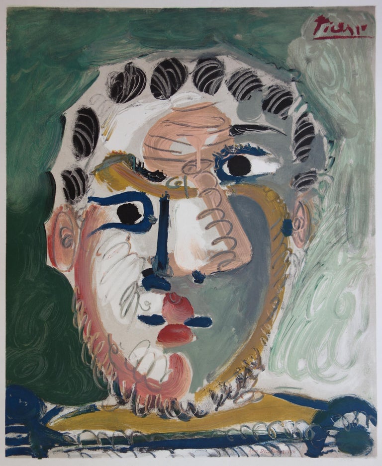 (after) Pablo Picasso - Man with a Beard - Vintage lithograph poster ...