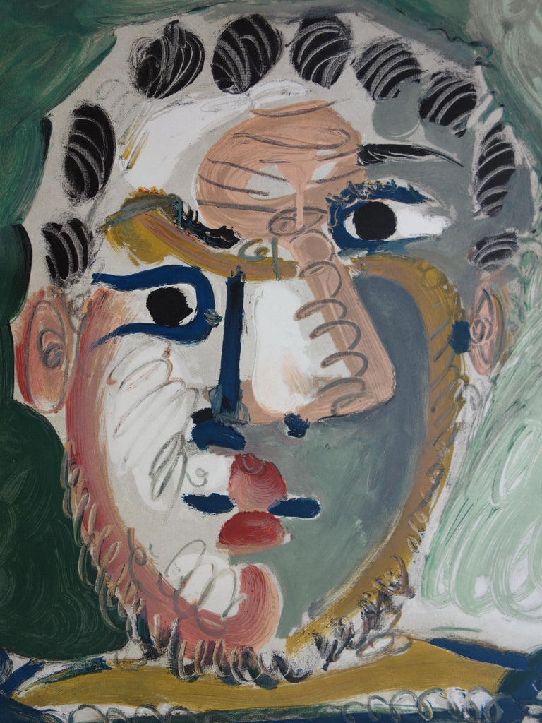 (after) Pablo Picasso - Man with a Beard - Vintage lithograph poster ...