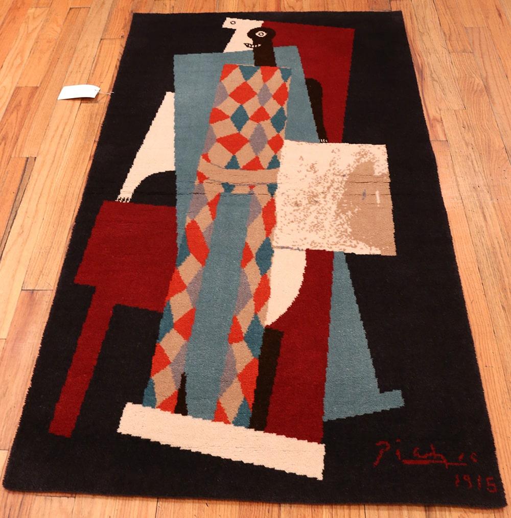 After Picasso Art Rug Vintage Scandinavian. Size: 3 ft 4 in x 5 ft 8 in ...