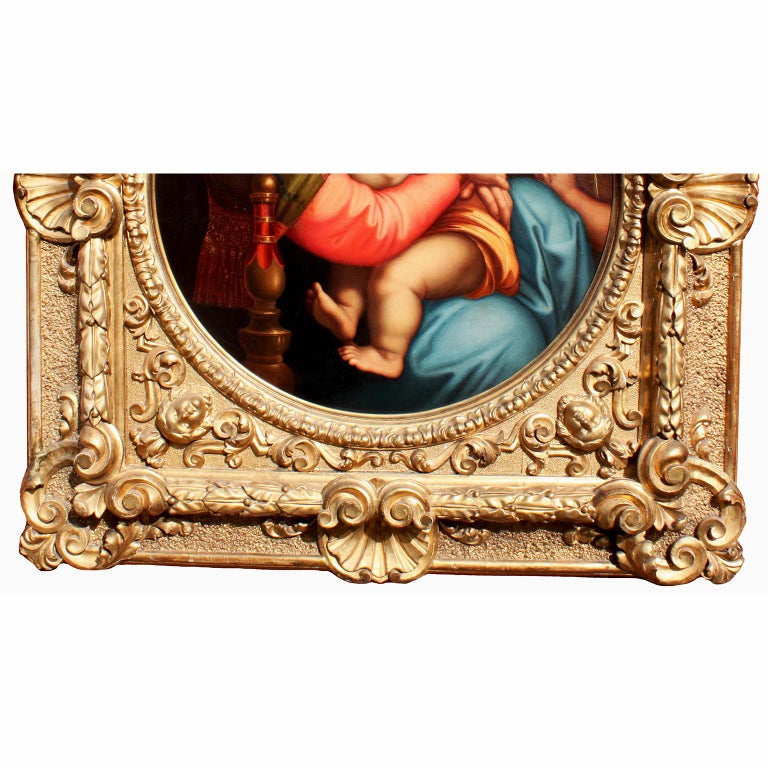 After Raffaello Sanzio 1483-1520 Raphael La Madonna Della Seggiola Oil ...