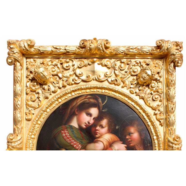 After Raffaello Sanzio 1483-1520 Raphael La Madonna della Seggiola Oil ...