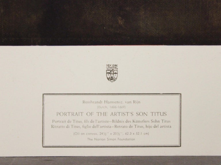 Portrait of the Artist's Son Titus-Poster. New York Graphic Society ...