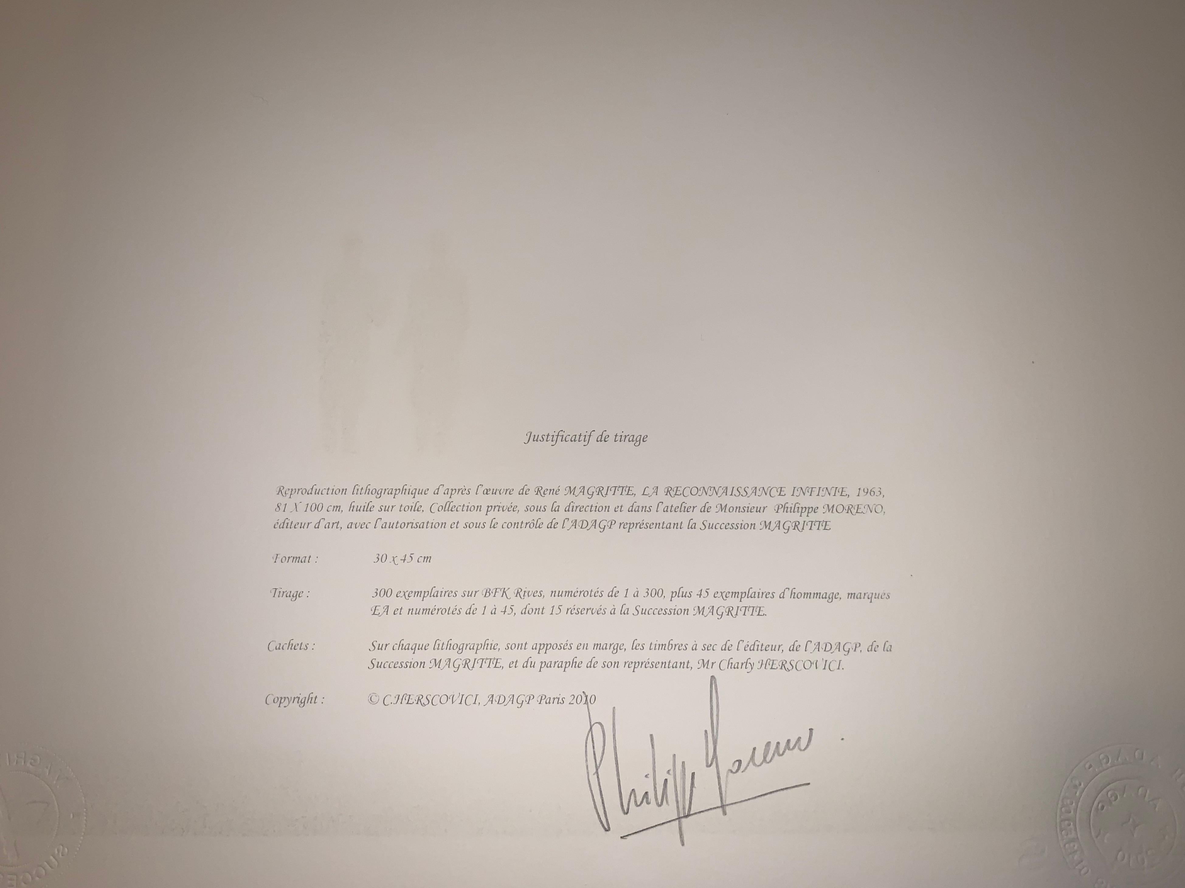 (after) René Magritte - La Reconnaissance Infinie - 20th Century ...