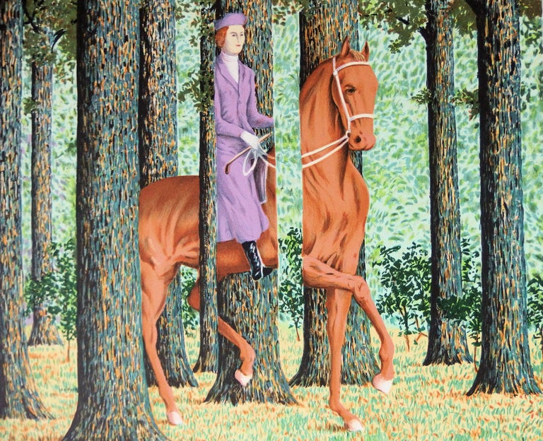 (after) René Magritte - Le Blanc Seing (Woman on a Horse) - Lithograph ...