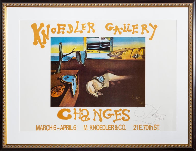 (after) Salvador Dali - Persistence of Memory, Knoedler Gallery Poster ...