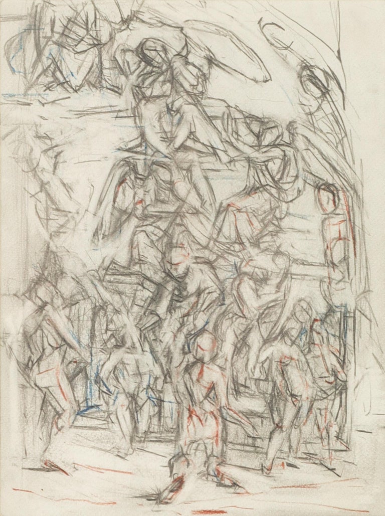 After Signorelli "The Elect" Charcoal Drawing on Paper For Sale at 1stDibs