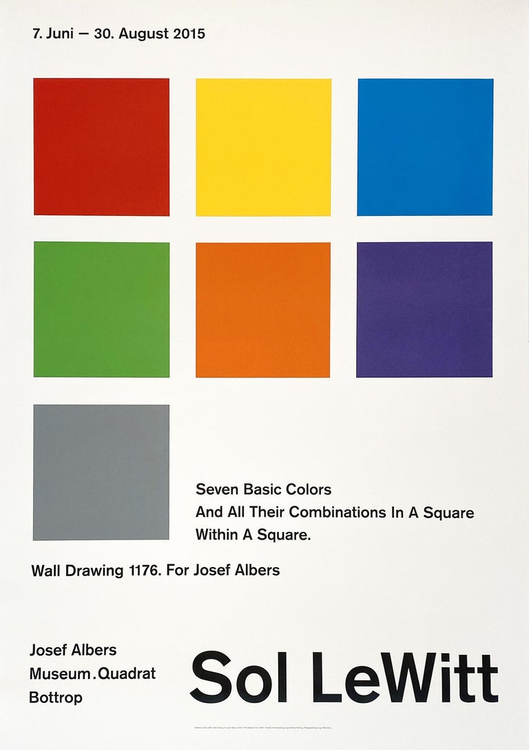 (after) Sol LeWitt - Poster Seven Basic Colours and All Their Combinations in a Square within a ...
