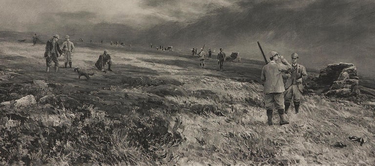 Douglas Adams Signed Antique Print, Hunting Scene, Artist Proof, circa ...