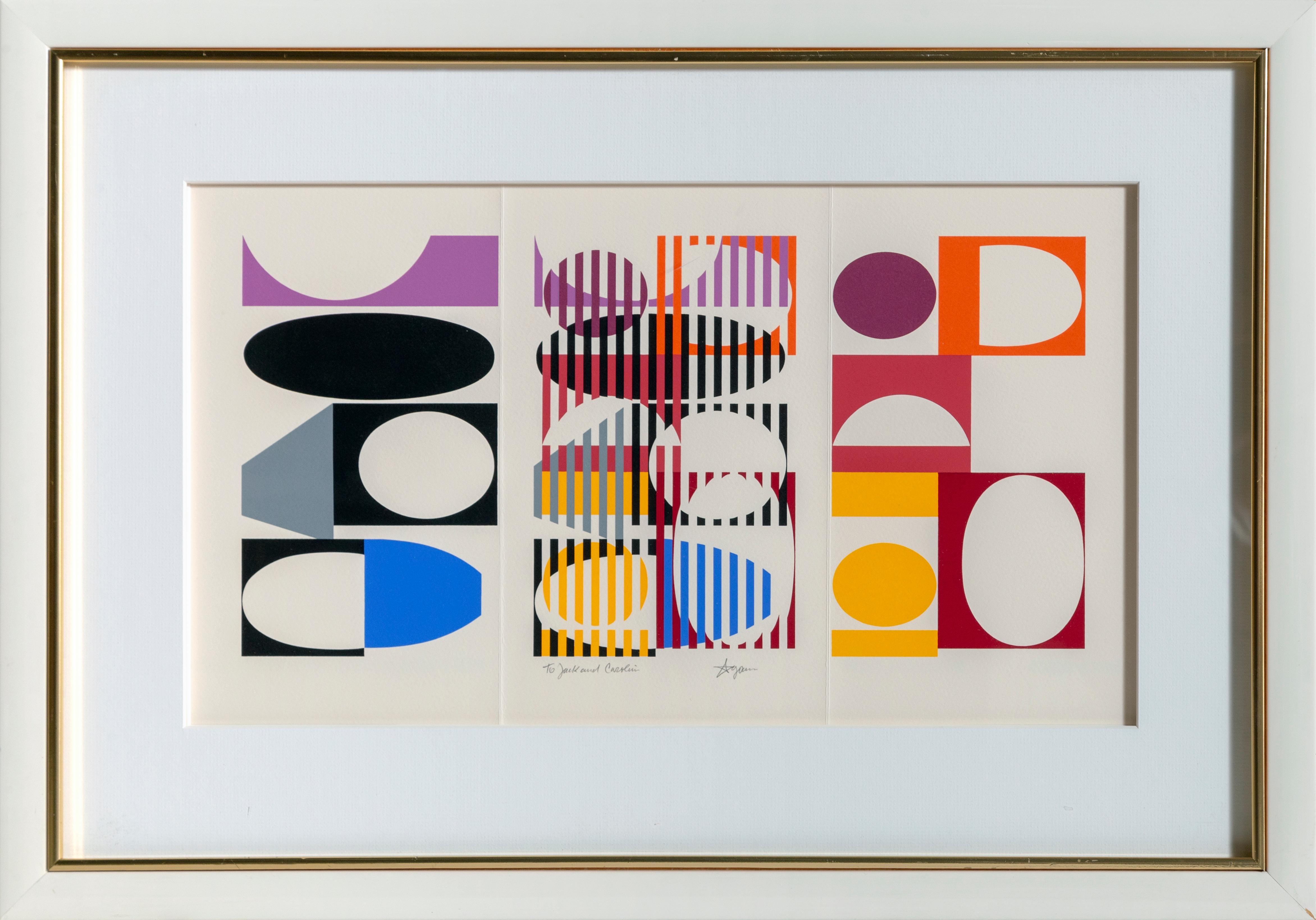 Yaacov Agam - Marriage, OP Art Silkscreen by Yaacov Agam at 1stDibs