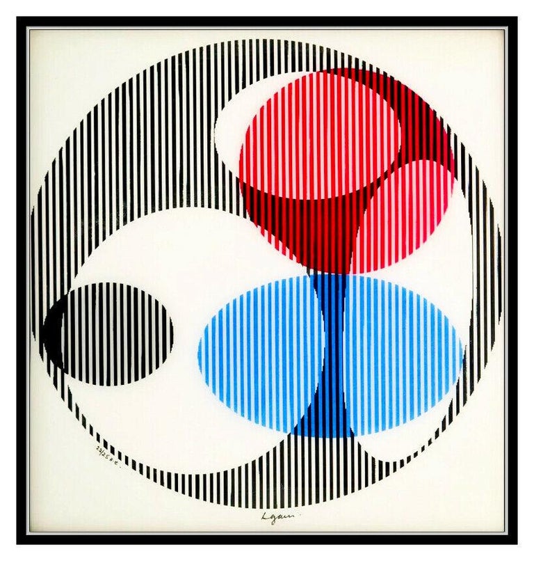 Yaacov Agam - Yaacov Agam Original Color Agamograph Hand Signed Triple ...