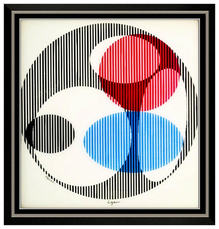 Yaacov Agam - Yaacov Agam Original Color Agamograph Hand Signed Triple ...