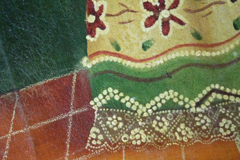 Agapito Labios Mexican 1898-1996 Oil on Canvas Folk Art at 1stDibs