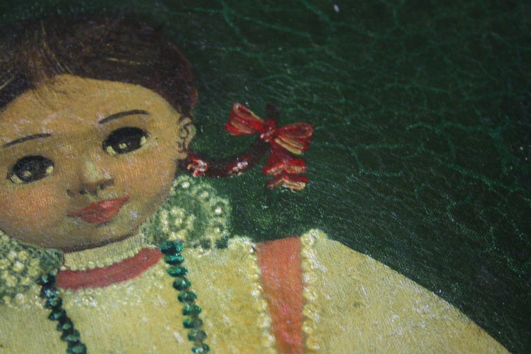 Agapito Labios Mexican 1898-1996 Oil on Canvas Folk Art at 1stDibs