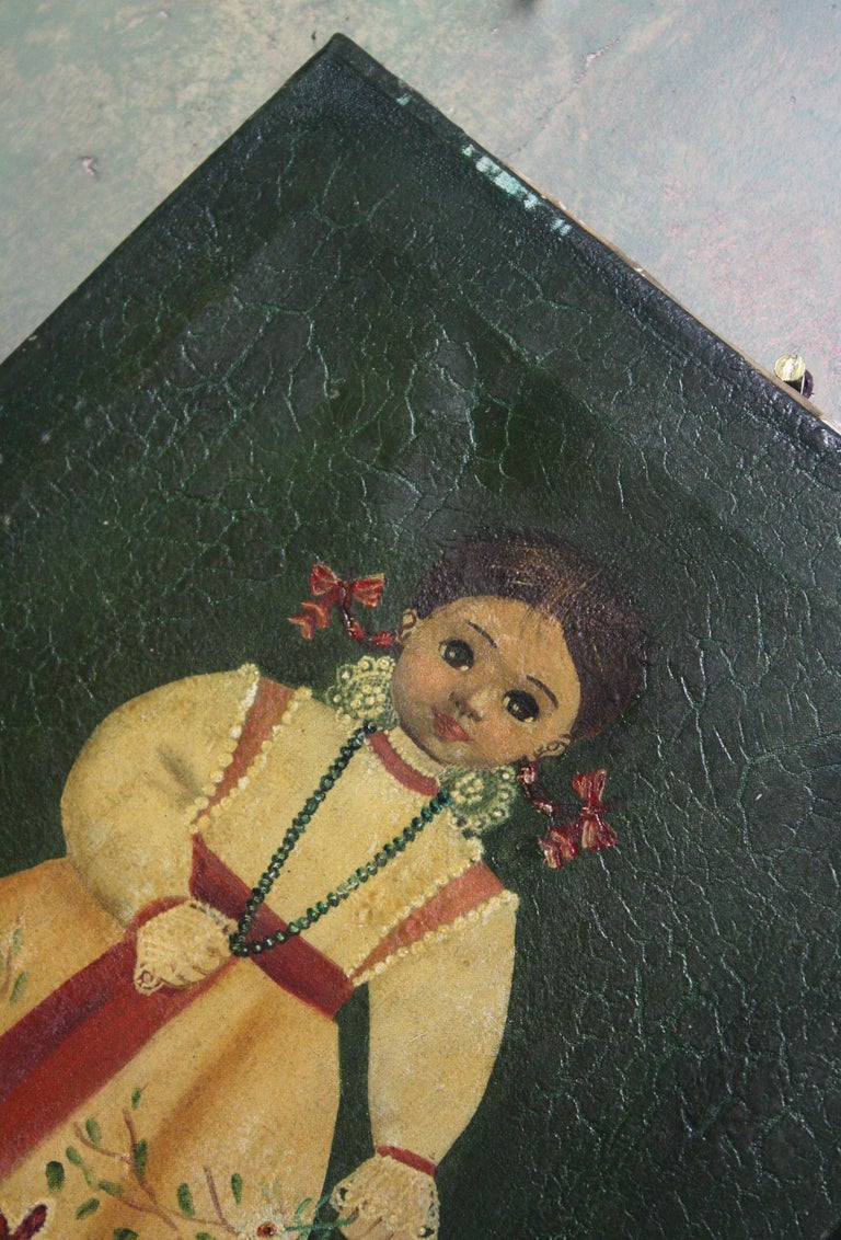 Agapito Labios Mexican 1898-1996 Oil on Canvas Folk Art at 1stDibs