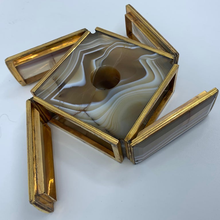 Agate and Gilt Metal Snuff Box For Sale at 1stDibs