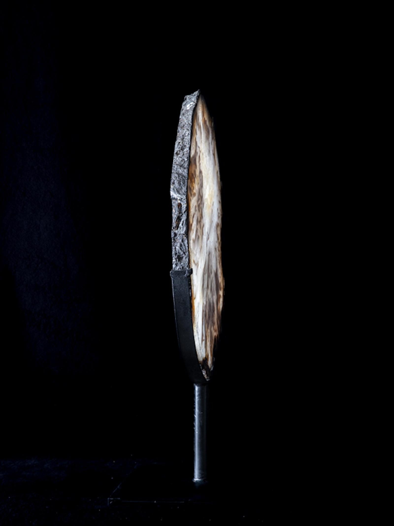 Agate Slice on Metal Base For Sale at 1stDibs
