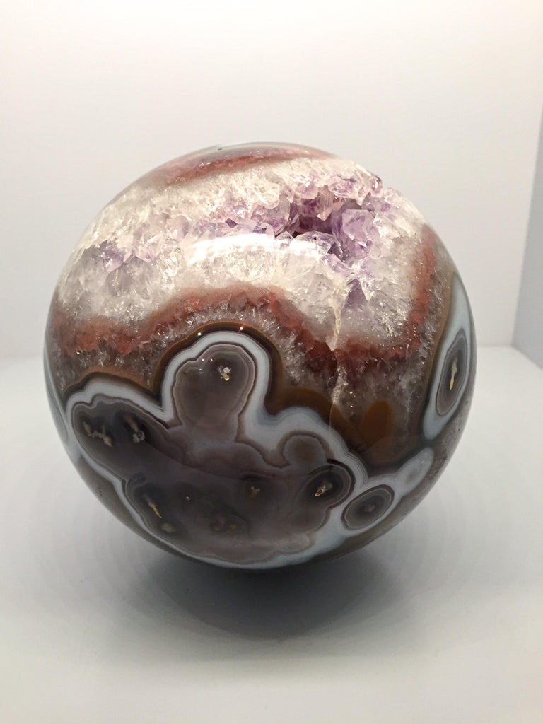 Agate Specimen Mineral Sphere with Exposed Core at 1stDibs