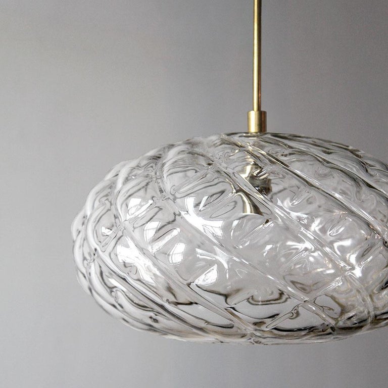 Hand Blown Glass Pendant, Clear Glass, Espadín, Agave Lighting ...