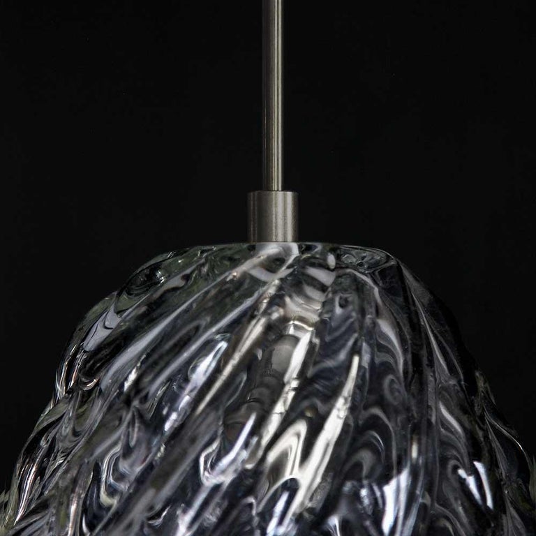 Handblown Glass Pendant, Clear Glass, Tobalà, Agave Lighting Collection ...