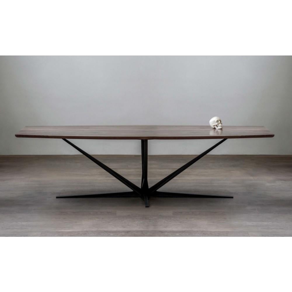 Agave Round Walnut Dining Table with Steel Atomic Base by Atra For Sale ...