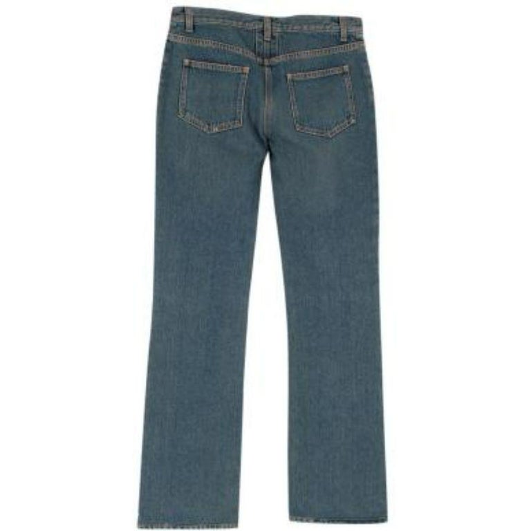 aged-wash denim straight jeans For Sale at 1stDibs