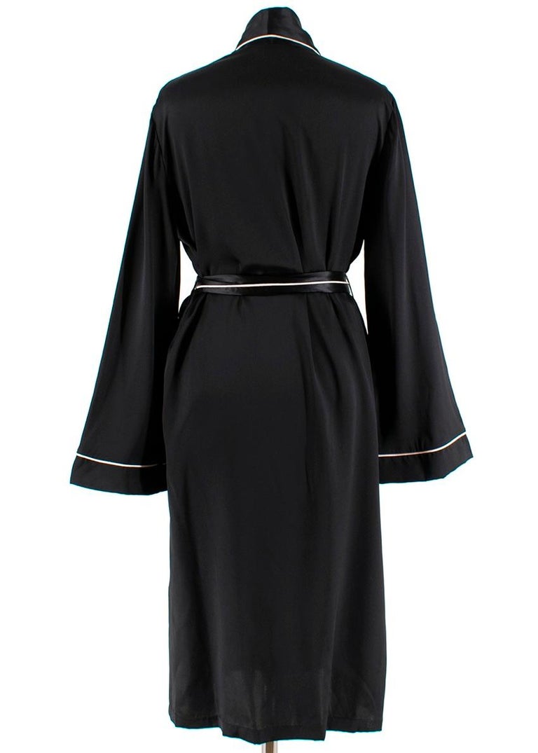 Agent Provocateur Black Contrast-piped silk robe S 8 at 1stDibs | agent ...