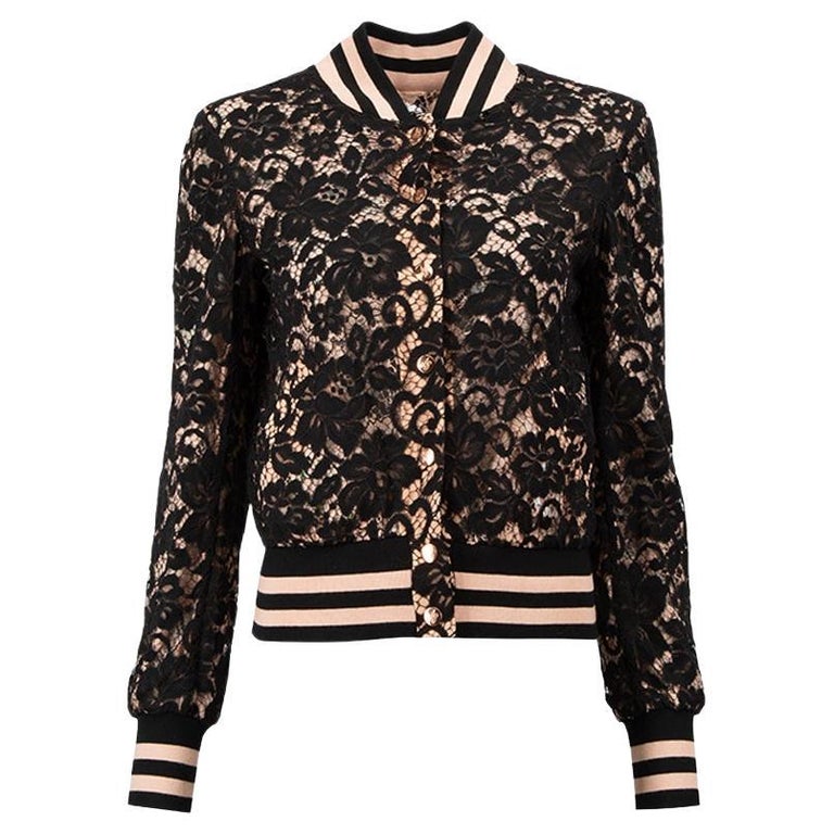 Agent Provocateur Women's Black Lace Bomber Jacket For Sale at 1stDibs