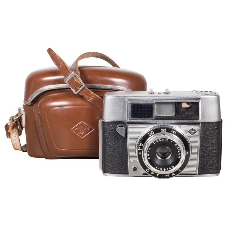 AGFA Optima 1 Camera with Original Leather Case, circa 1960 at 1stDibs