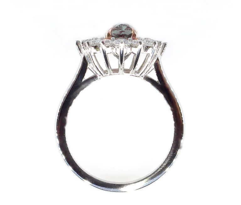 AGL 3.01 Carat Natural Alexandrite Fancy Pink Diamond Cluster Platinum ...