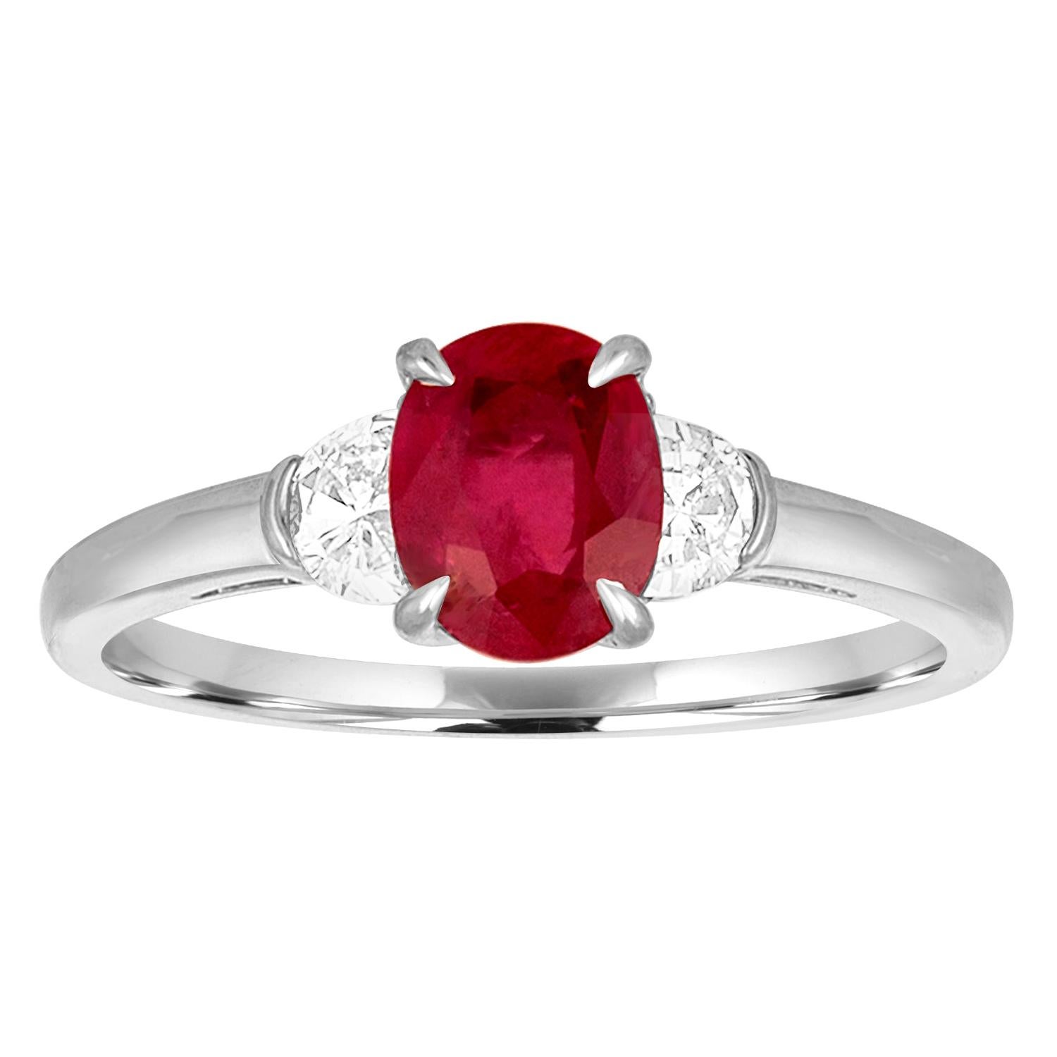 7.04ct Oval Ruby and Diamond Ring For Sale at 1stDibs