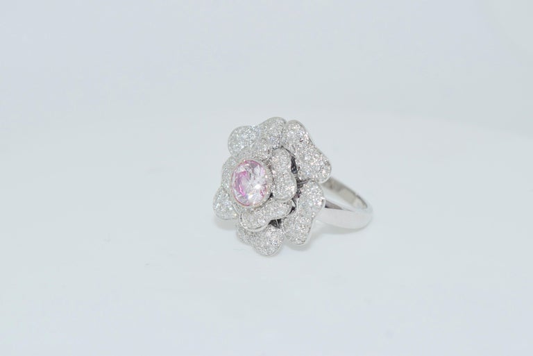 AGL Certified 1.05 Carat VS Round Fancy Light Pink Diamond Ring For ...