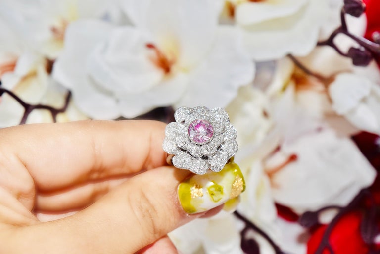 AGL Certified 1.05 Carat VS Round Fancy Light Pink Diamond Ring For ...