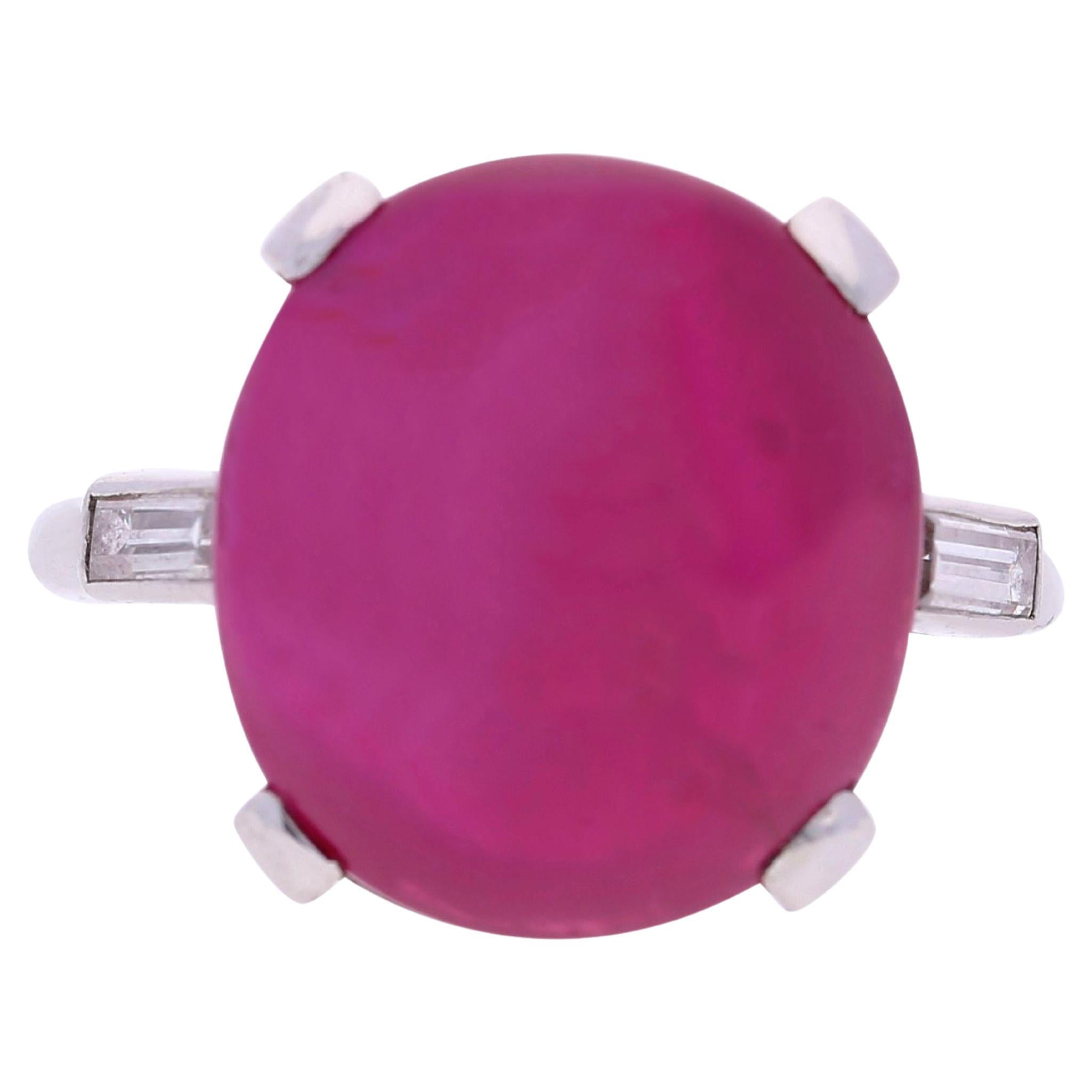 AGL Certified 10.88 Carat No Heat Burma Star Ruby in Vintage Platinum ...