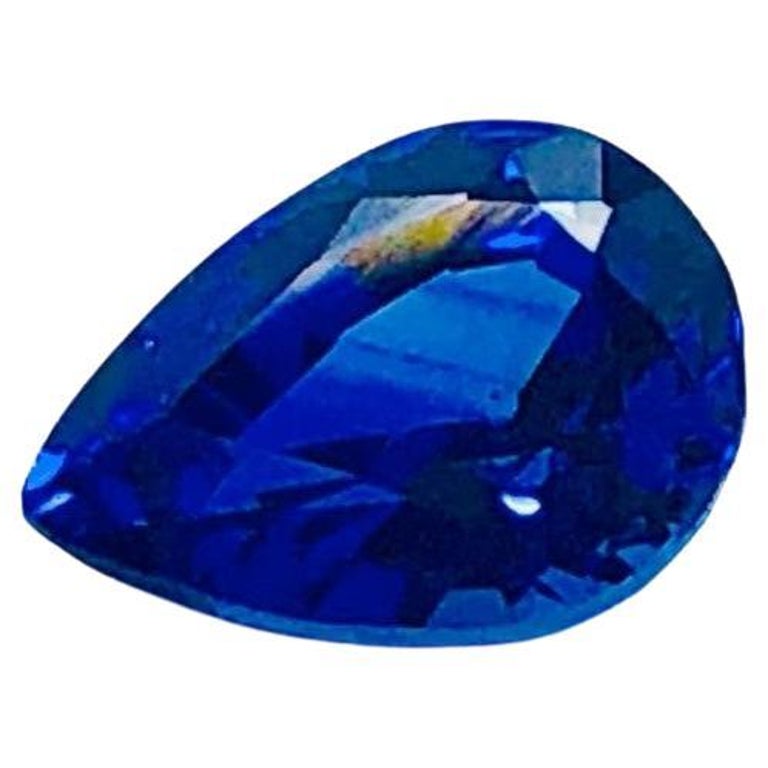 AGL Certified 1.38ct Pear Shape Natural Blue Sapphire For Sale at 1stDibs