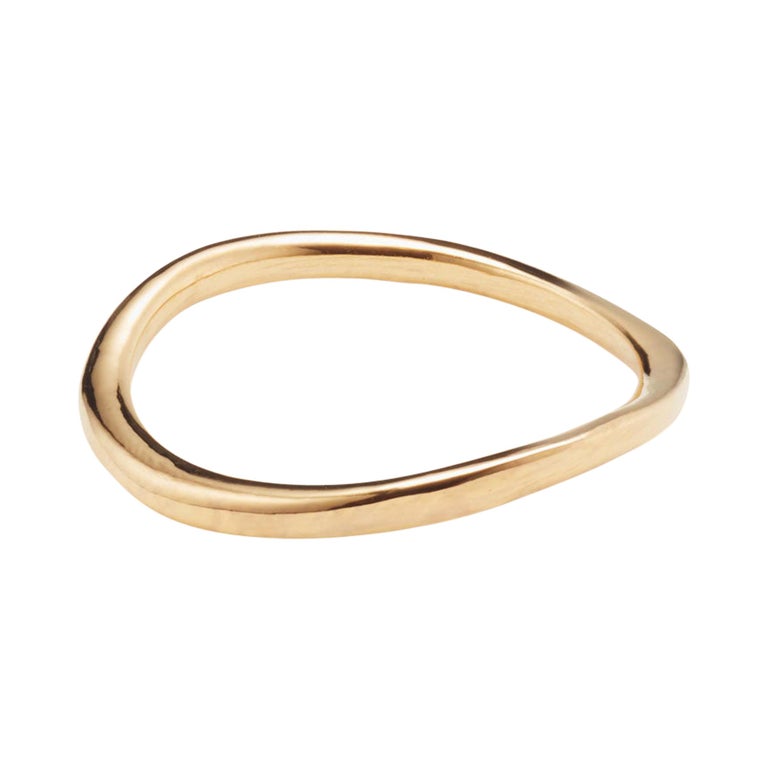 Customizable AGMES Thin 14k Solid Gold Astrid Sculptural Ring For Sale ...