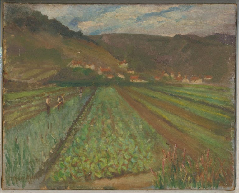 Agnes Kyle - Agnes Kyle - Early 20th Century Oil, Harvest Scene For ...