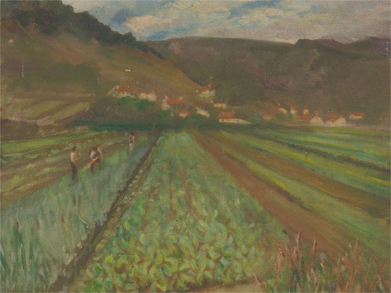 Agnes Kyle - Agnes Kyle - Early 20th Century Oil, Harvest Scene For ...