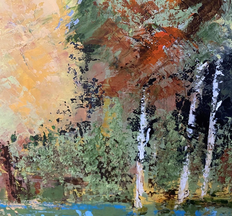 Agnes Nicholson - Forest lake, Painting, Oil on Canvas For Sale at 1stDibs