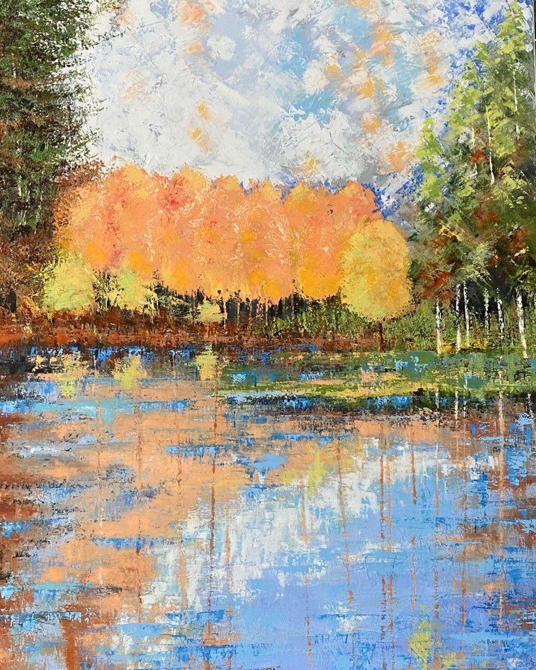 Agnes Nicholson - Forest lake, Painting, Oil on Canvas For Sale at 1stDibs