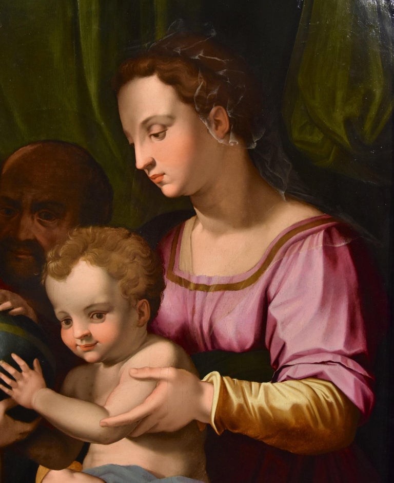 Holy Family Giovannino Bronzino Paint Oil on table 16th Century Old ...