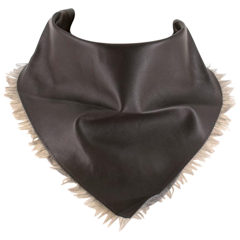 Agnona Leather and Cashmere Neck Tie/Bandana at 1stDibs