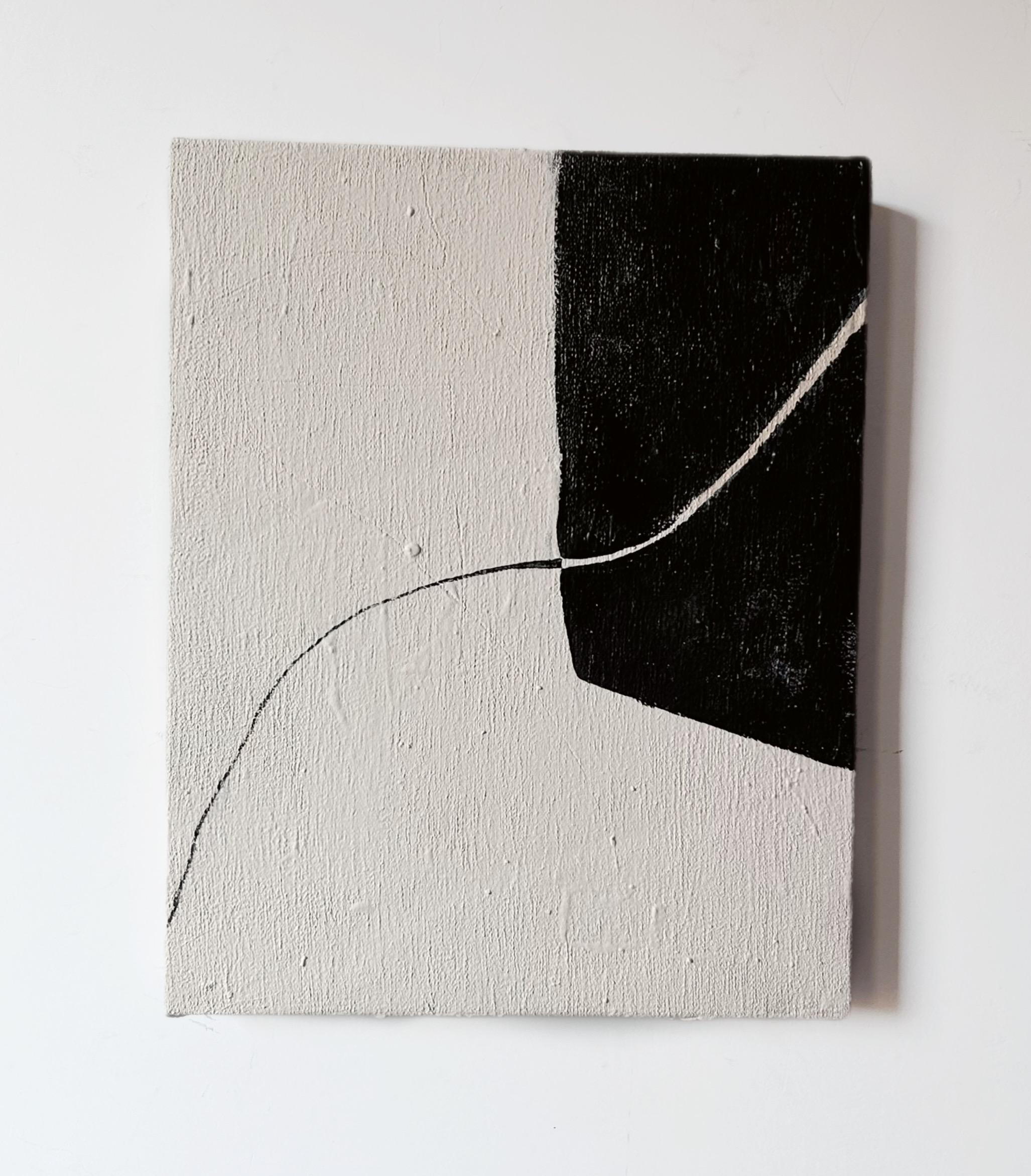 AGR - ABSTRACT Painting Black and White Minimal Spanish Artist AGR 2023 ...