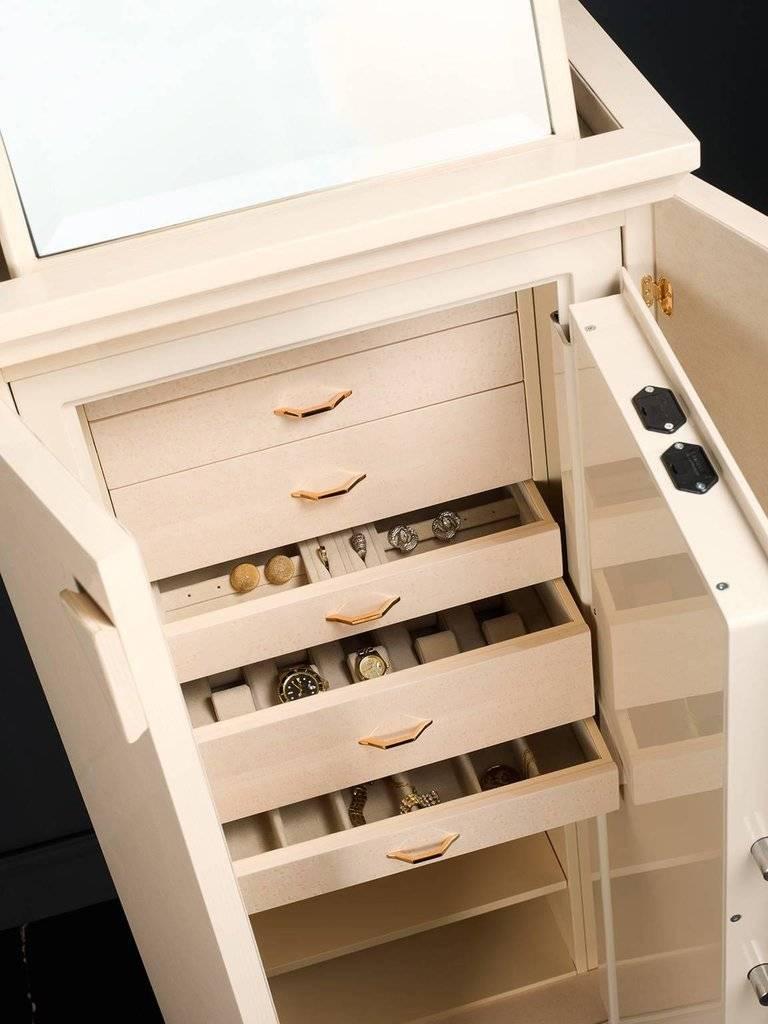 Agresti "Gioia Crema" Contemporary Armored Jewelry Armoire Safe For ...