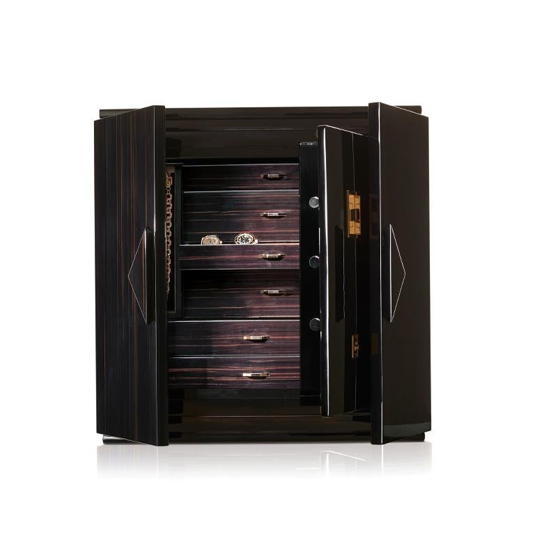 Agresti Nero Forziere Contemporary Chest Safe in Black Polished Wood ...