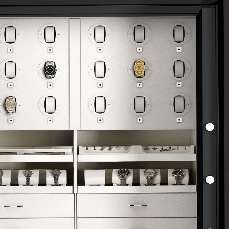 Agresti Solo Lui Black Armoire with 18 Watch Winders For Sale at 1stDibs